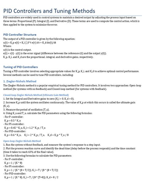 pid controllers and tuning methods 1 pdf control theory