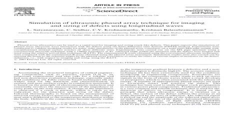 pdf simulation of ultrasonic phased array technique for imaging