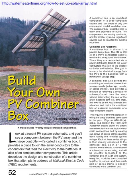 Building A Combiner Box Pdf Photovoltaics Fuse Electrical