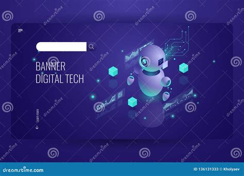 Dark Neon Isometric Vector Server Room Data Center Design Concept Illustration In Ultraviolet
