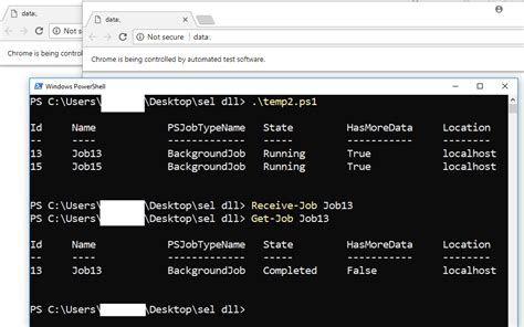 Selenium In Powershell Does Not Work With Start Job Command Stack
