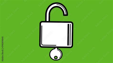 Animated Video Of A Lock Icon Opening Using A Key Simple Icon