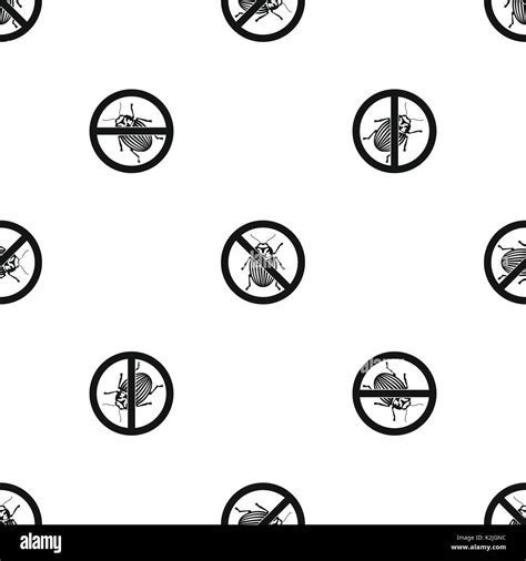 No Potato Beetle Sign Pattern Seamless Black Stock Vector Image And Art Alamy