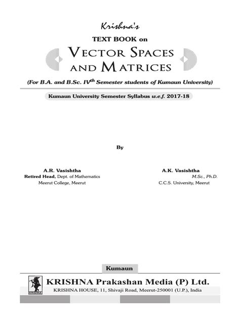 vector spaces and matrices pdf matrix mathematics vector space