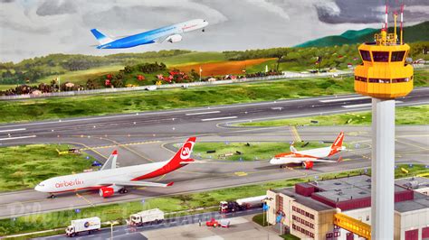Model Airport Diorama The World Of Aviation With Moving Planes And
