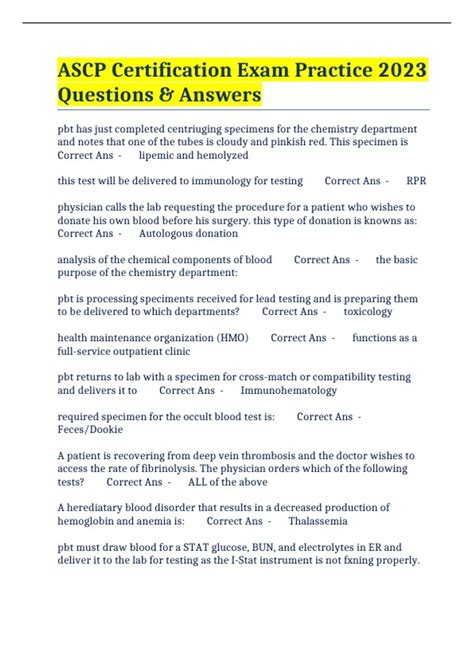 Ascp Certification Exam Practice 2023 Questions And Answers Ascp Certification Stuvia Us