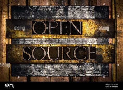 open source text formed by real authentic typeset letters on vintage