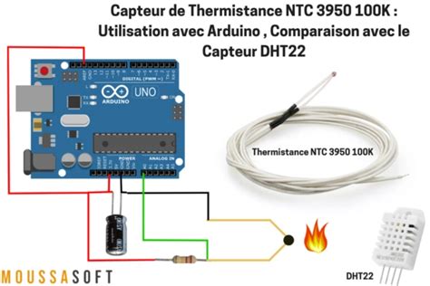 Thermistance Ntc 3950 100k Utilisation Avec Arduino Et Comparaison Avec Le Capteur Dht22