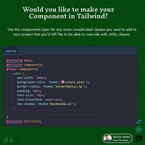 rezaul karim on linkedin tailwindcss
