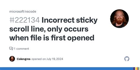 incorrect sticky scroll line only occurs when file is first opened