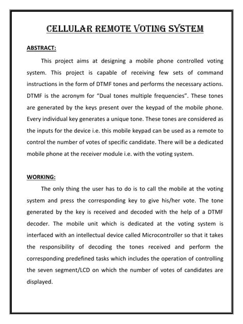 Cellular Remote Voting System Download Free Pdf Microcontroller Telephone