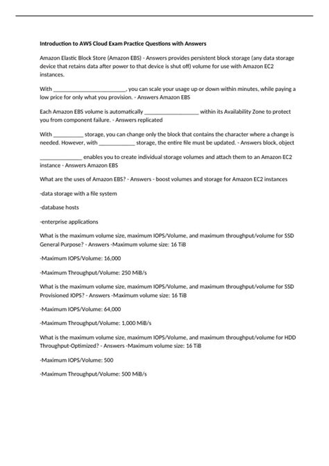 Introduction To AWS Cloud Exam Practice Questions With Answers AWS Certified Cloud