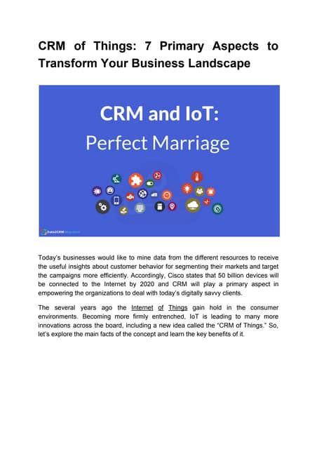 Why Salesforce Consultants Use Iot For Enhanced Crm Workflow Ppt