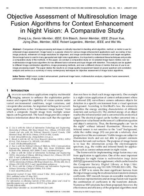Pdf Objective Assessment Of Multiresolution Image Fusion Algorithms For Context Enhancement In