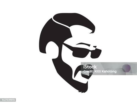 수염된 Hipster 얼굴 검은 실루엣입니다 벡터 일러스트 레이 션 남자에 대한 스톡 벡터 아트 및 기타 이미지 남자 디자인 머리 Istock