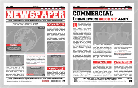 Шаблон газеты Премиум векторы