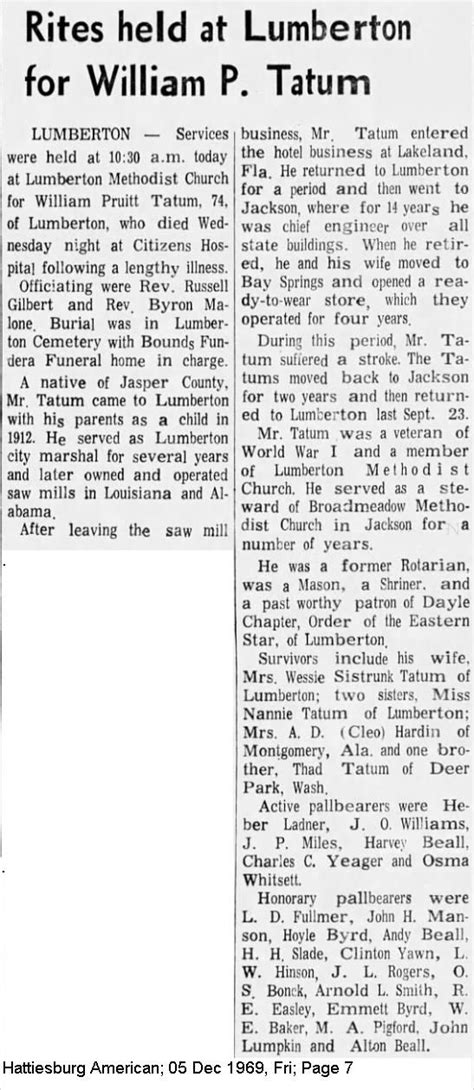 William Pruitt Tatum Memorial Find A Grave