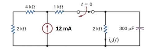 Solved Find And Plot The Current I0 T In The Circuit Shown