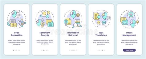 Advanced Data Applications Onboarding Mobile App Screen Stock Vector