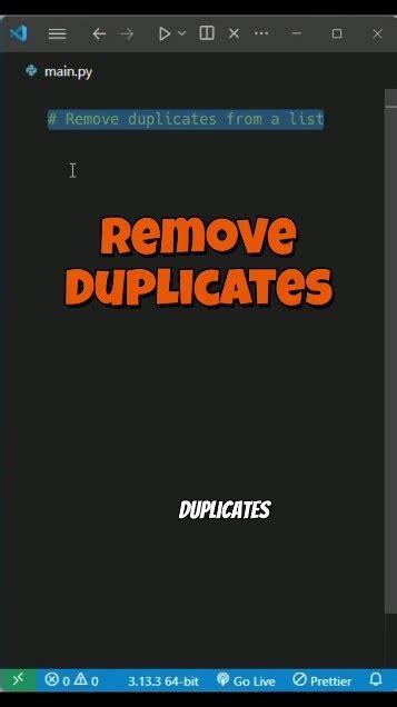 Remove Duplicates From A List In Python In 3 Seconds 🔥 Shorts Coding Python Programming