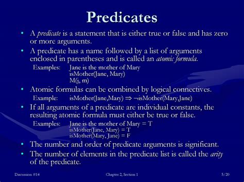 Predicate Calculus Discussion 14 Chapter 2 Section Ppt Download