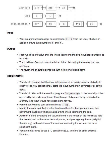 Solved Problem 1 Large Numbers Addition This Problem Is An