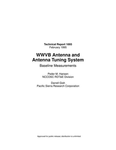 Pdf Wwvb Antenna And Antenna Tuning Systgem