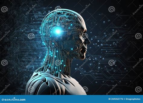 Ai Robot Or Android Machine Digital Technology Concept Idea Neural