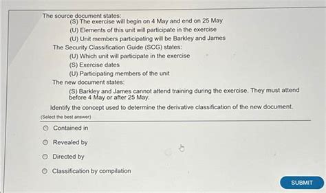 Solved The Source Document States S The Exercise Will Begin On Answer