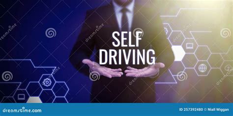 Text Sign Showing Self Driving Concept Meaning Autonomous Vehicle Ability To Navigate Without