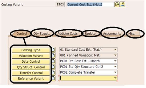 Sap Fico Central Basics Of Sap Standard Cost Estimate Understanding Costing Variant Part 2