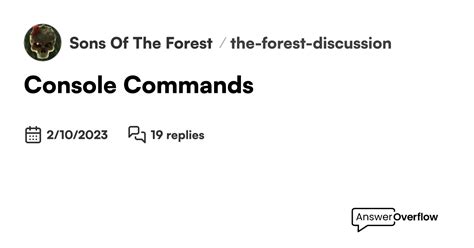 [[Console Commands]] - Sons Of | The Forest