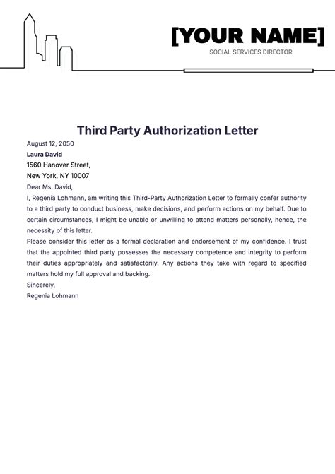 Free Third Party Authorization Letter Template To Edit Online