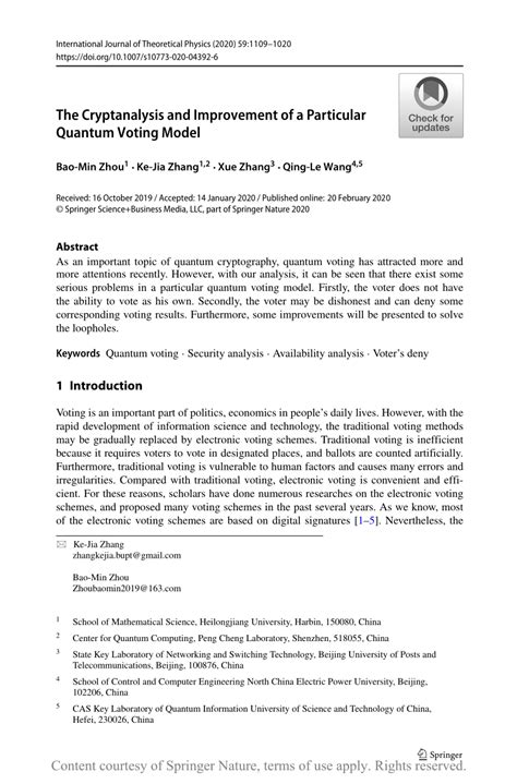 The Cryptanalysis And Improvement Of A Particular Quantum Voting Model