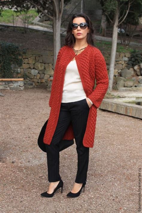 Кардиганы ручной работы Заказать Кардиган Вязаный ТерраКота Кардиганы Вязаные Evanna