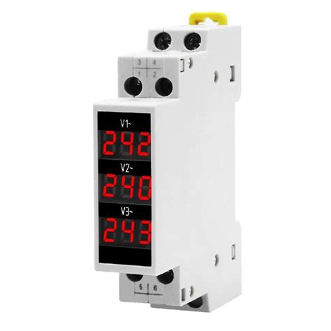 DIN RAIL MODULAR Voltage Meter With Double Card Buckle Design AC80500V 1VA BV3R EUR 26 07