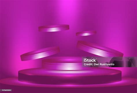 스포트 라이트와 조명 추상 라운드 연단 시상식 개념 무대 배경 벡터 일러스트 3차원 형태에 대한 스톡 벡터 아트 및 기타 이미지