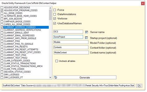scaffold oracle database microsoft qanda