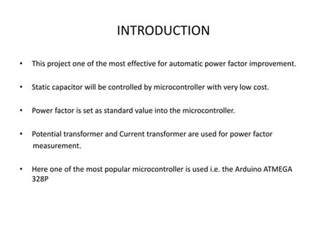 Automatic Power Factor Correction Using Arduino Uno Ppt