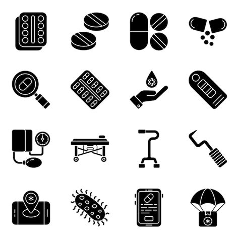 Premium Vector Pack Of Pharmaceutical Glyph Icons