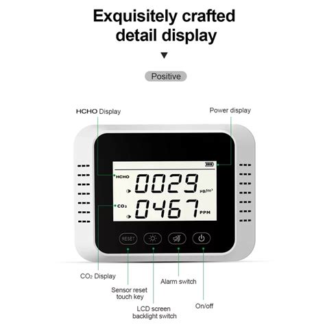 Air Quality Monitor Carbon Dioxide Detector Formaldehyde Detection