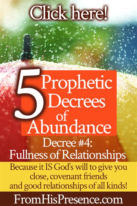 Prophetic Decree 4 Fullness Of Relationships
