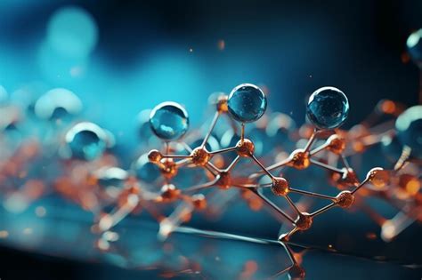 Premium Ai Image Horizontal Banner With Model Of Abstract Molecular Structure Background Of