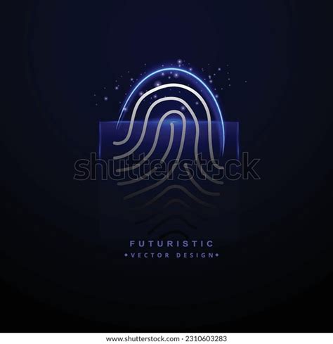 Futuristic Scan Fingerprint Cyber Security Password Stock Vector