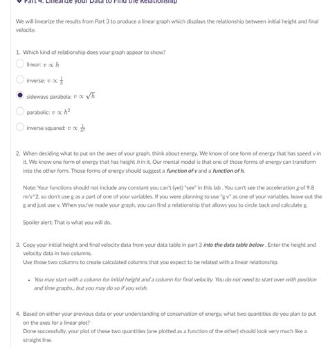 Relation We Will Linearize The Results From Part 3 To