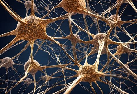 A Close Up View Of A Brain Showcasing Its Intricate Neuron Structure Stock Illustration