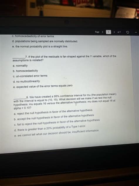 Solved Page 9 C Homoscedasticity Of Error Terms D
