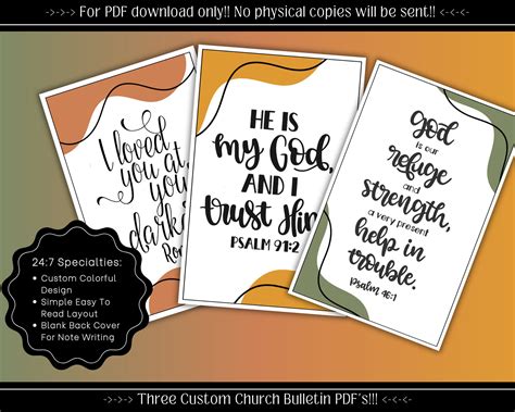 Printable Church Bulletin Cover Fall Swirl Download Events Bible Verse Pdf Etsy