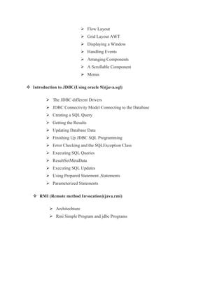 Java Online Training PDF