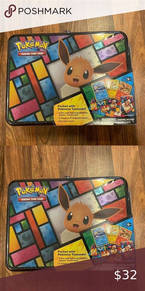 Pokemon Tcg Treasure Chest Lunch Box 2021 Eevee Lunchbox 5 Booster Pack